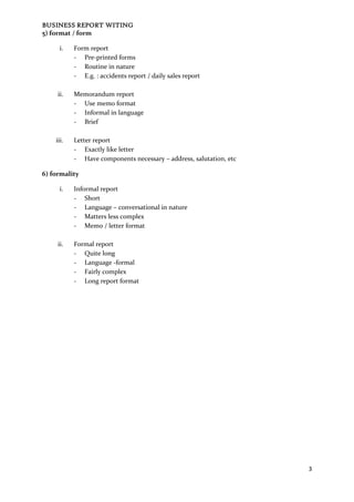 Business report writing notes | PDF