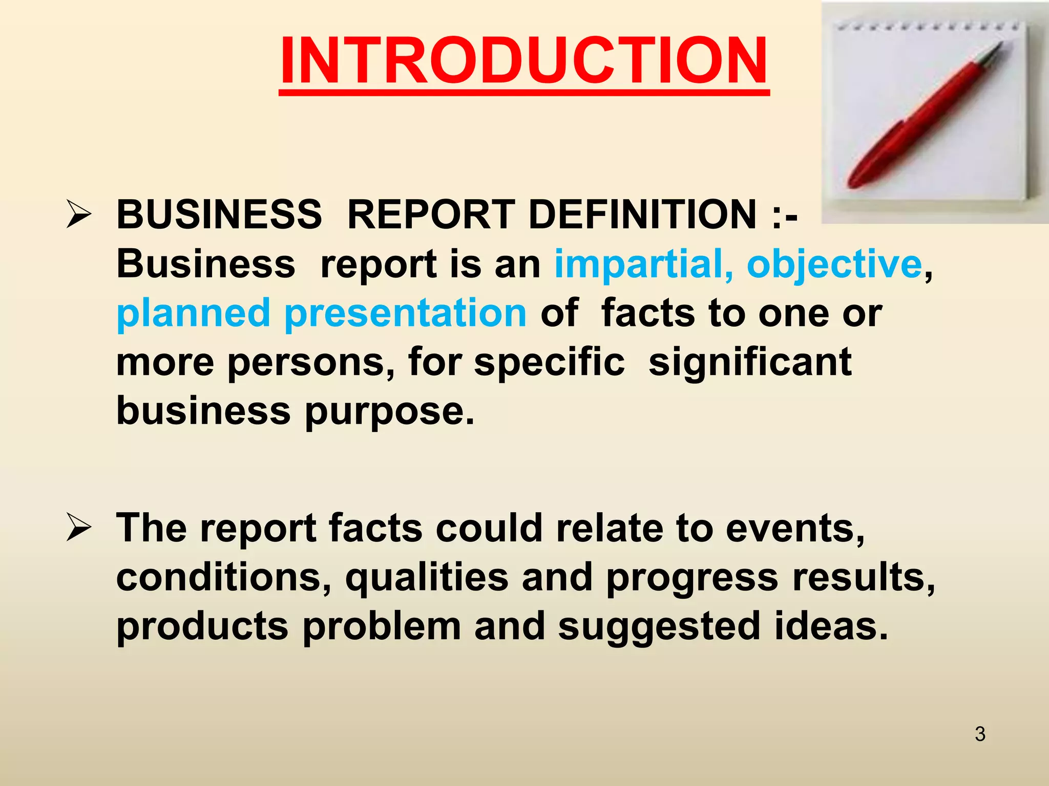 BUSINESS REPORT WRITING | PDF