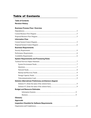 Business requirements template | DOC
