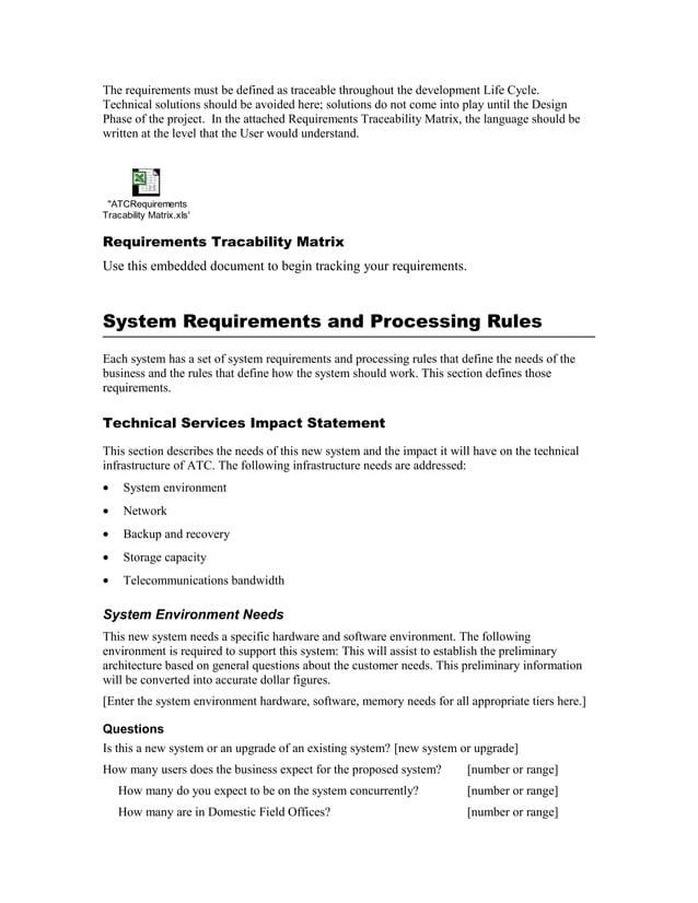 Business requirements template | DOC