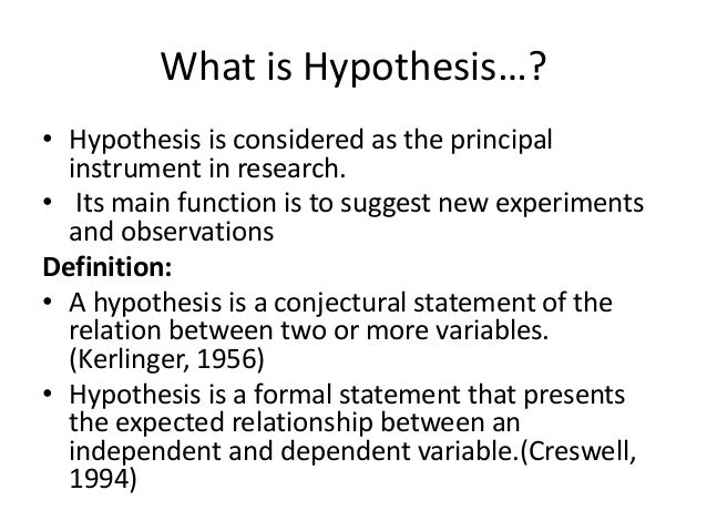 Hypothesis