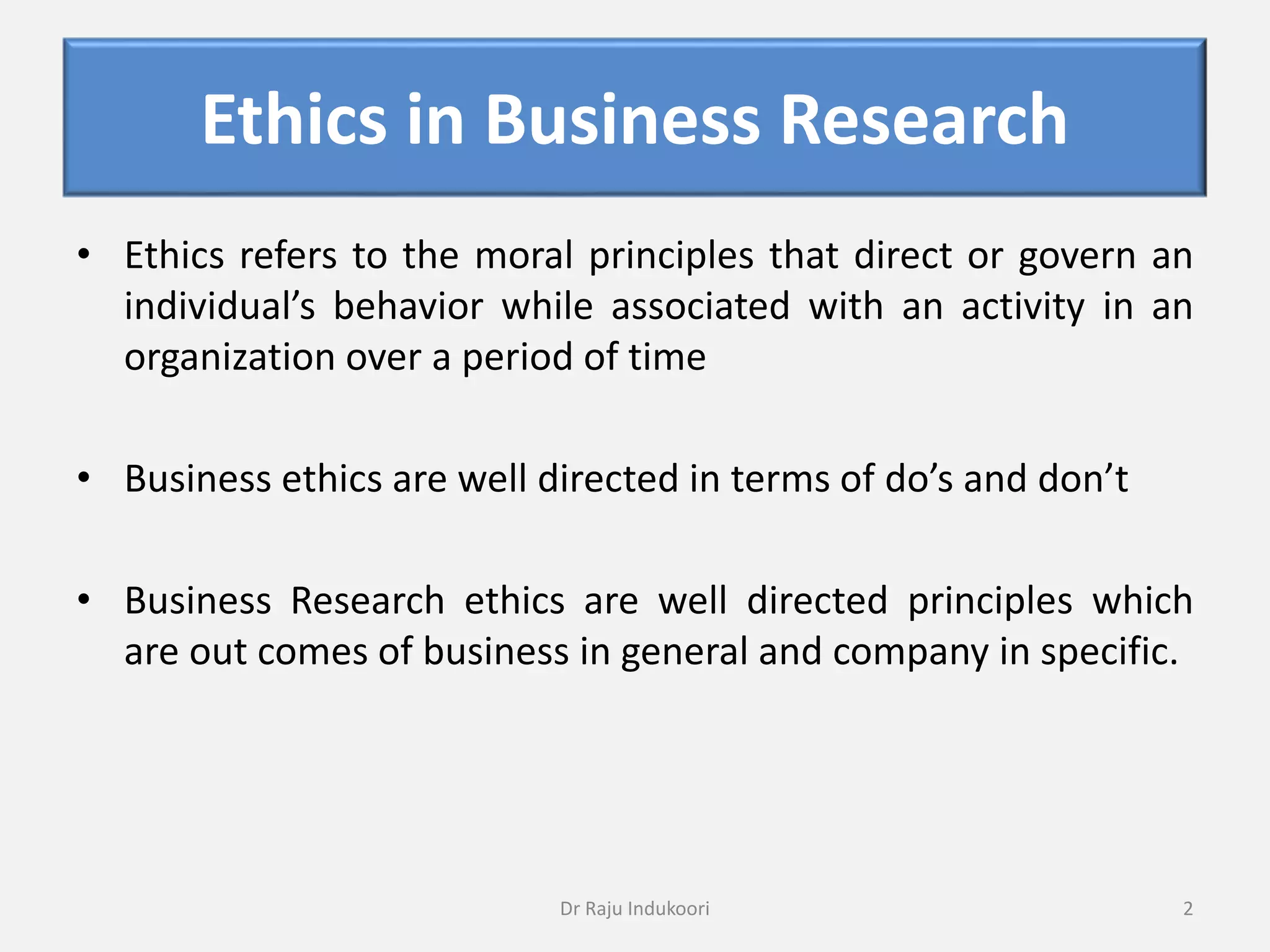 Business research ethics | PPTX