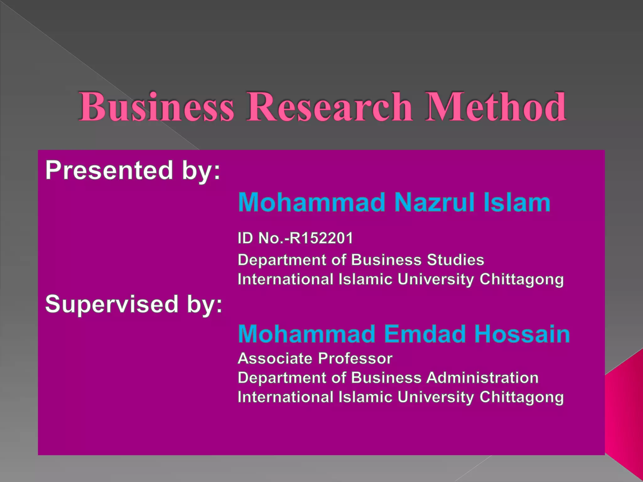 Business research method | PPT