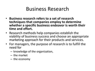 Business research methodology | PPTX
