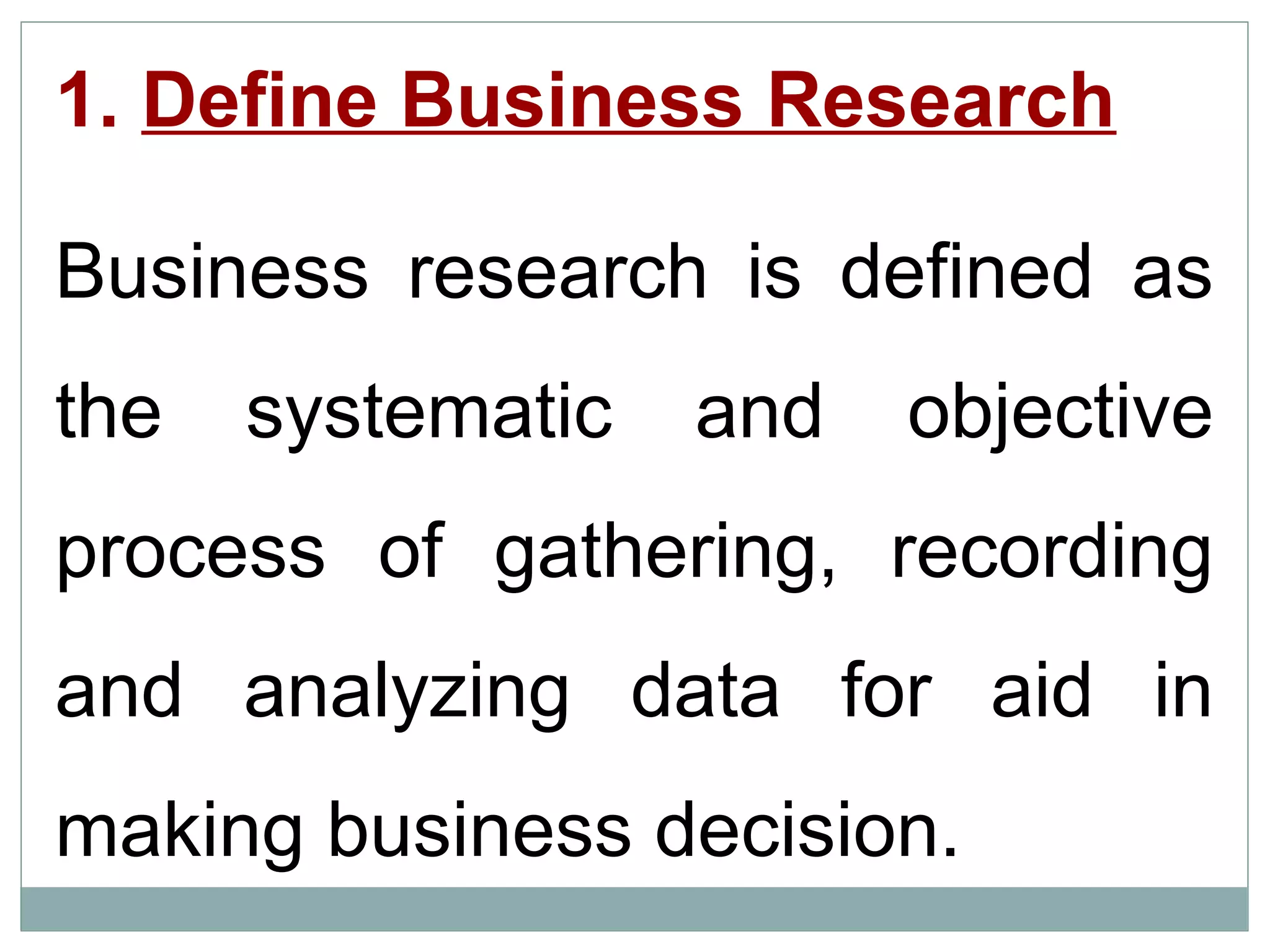 Business Research Methodology Presentation | PPT