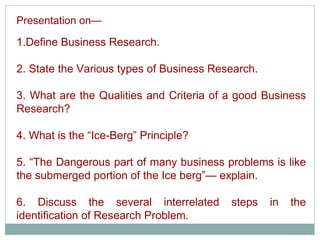 Business Research Methodology Presentation | PPT