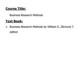 Business research methods | PPT