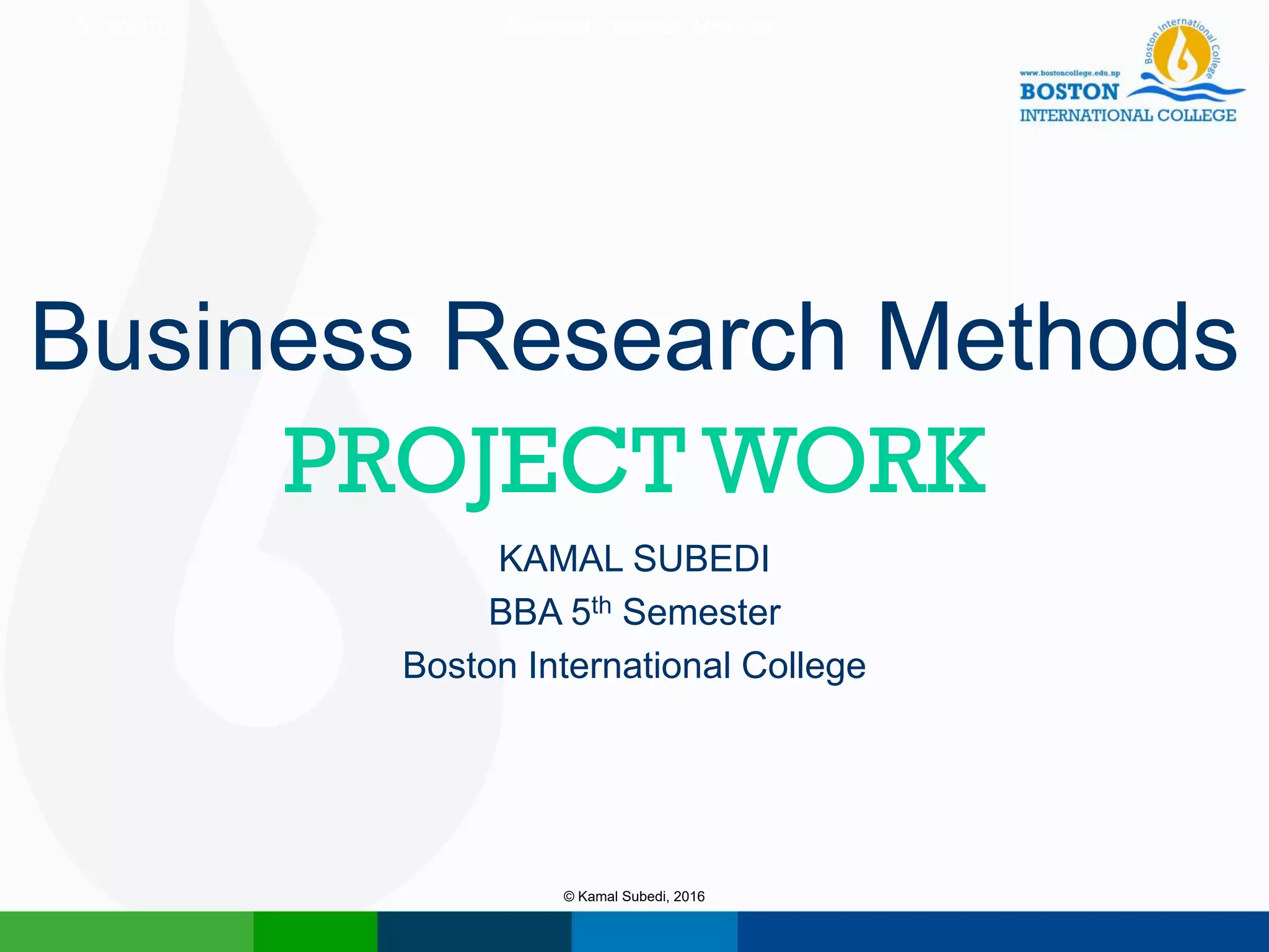 Business research methods-project work | PDF