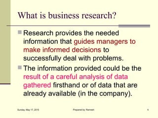Business research methods Introduction | PPT