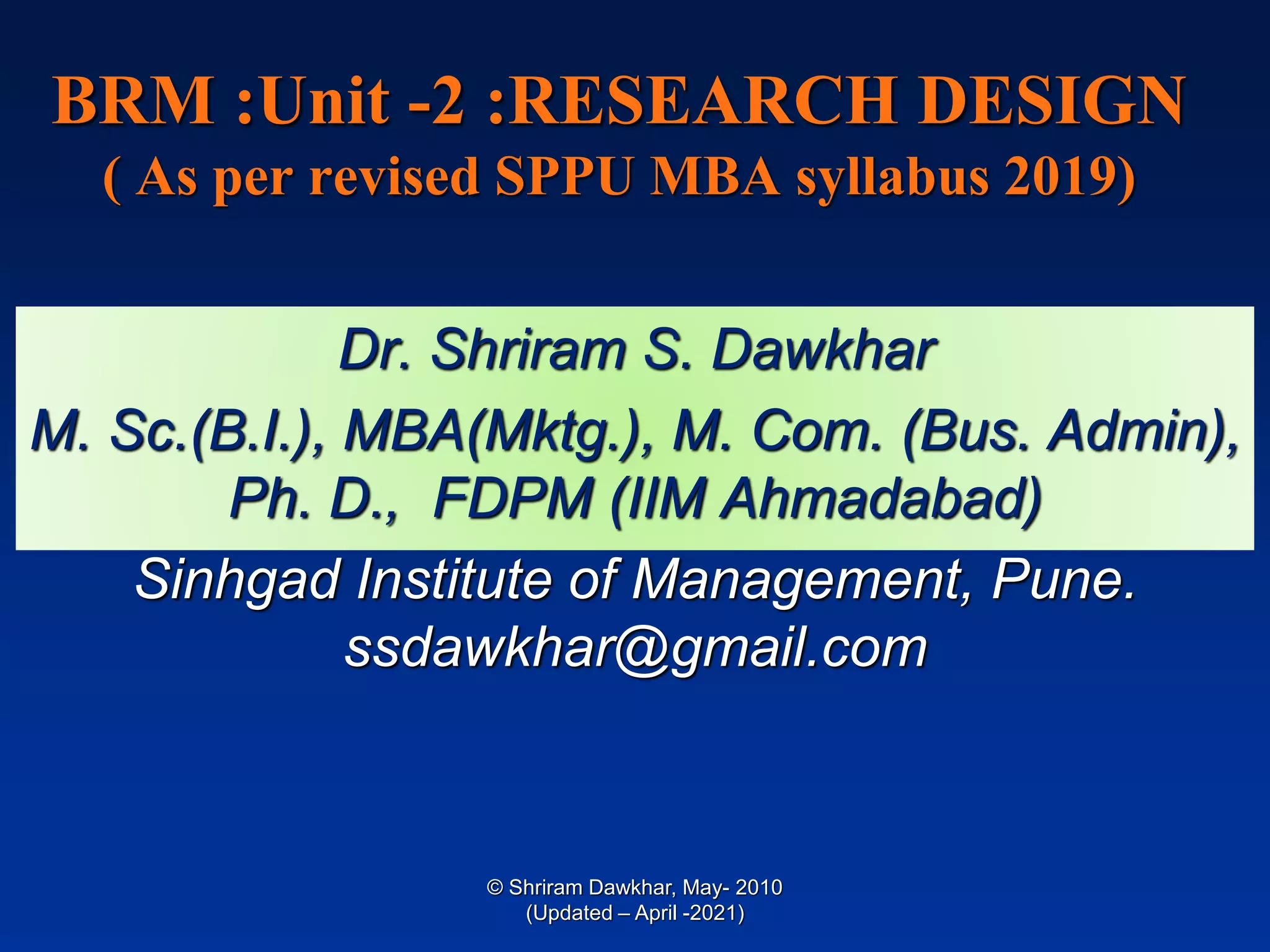 Business research methods_mba_unit-2 | PDF