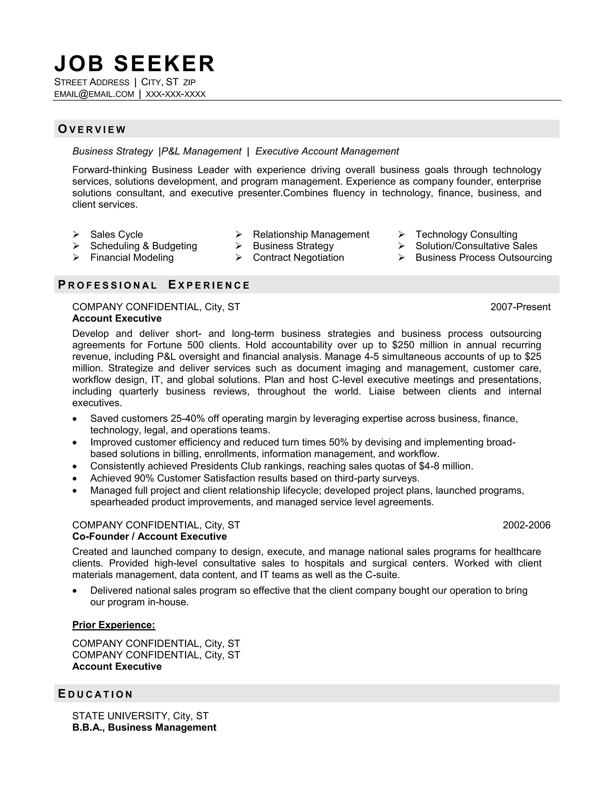 Business resume sample | DOCX