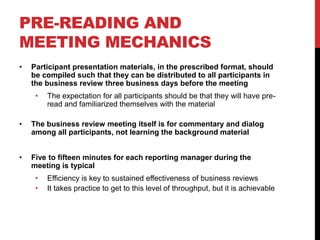 Business Review Meetings in Growth Stage Technology Companies - Dave ...