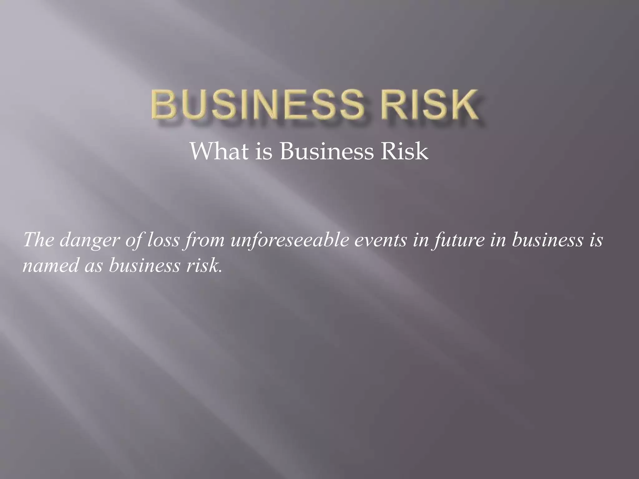 Business risk | PPT