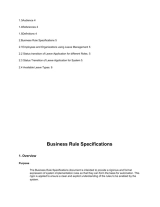 Business rule specificatio1 | DOCX