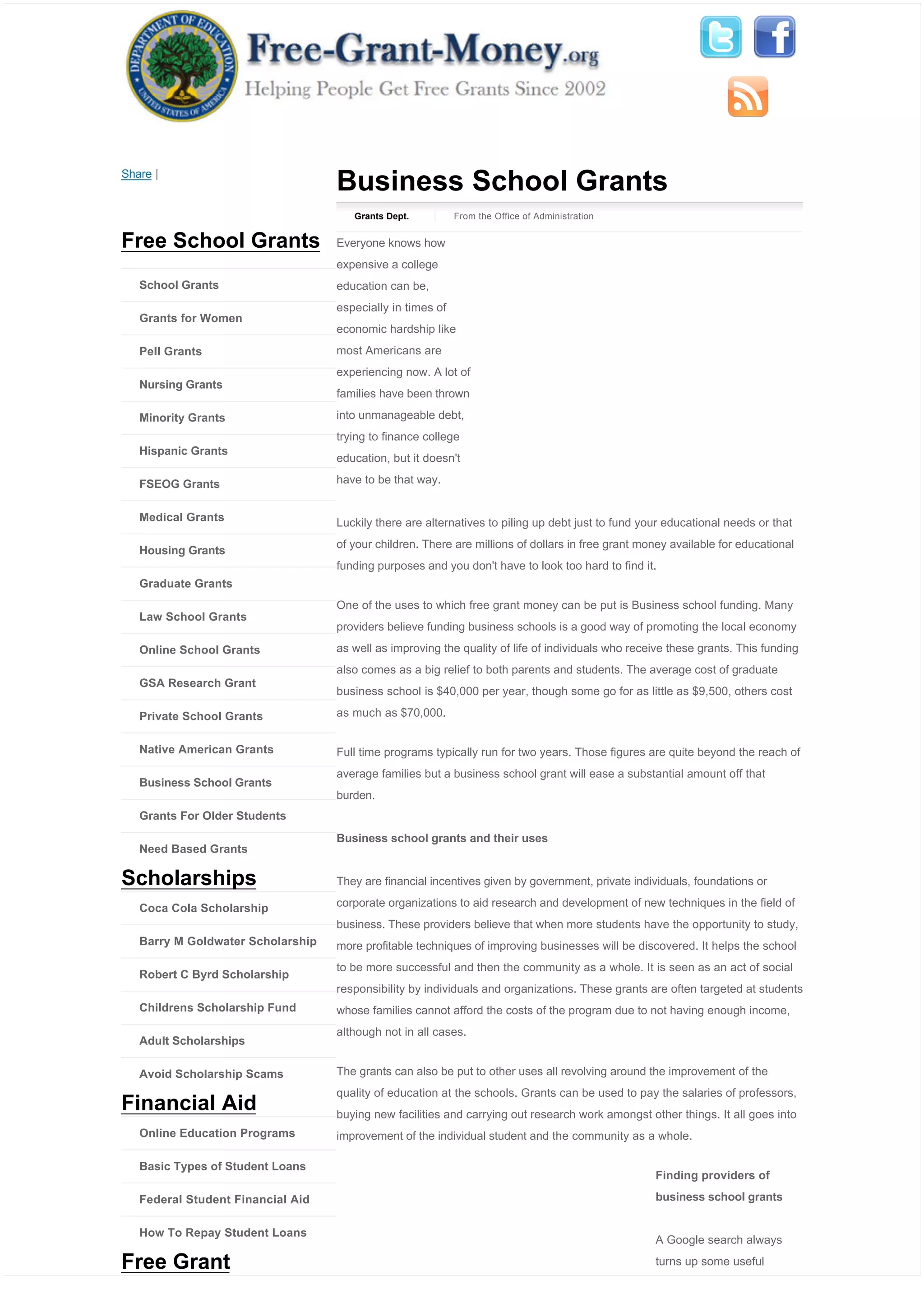 Business school grants | PDF