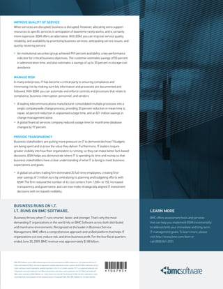 BMC - Business Service Management Overview | PDF