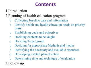 PLANNING OF HEALTH EDUCATION PROGRAMME IN BUSINESS SETTING | PPTX