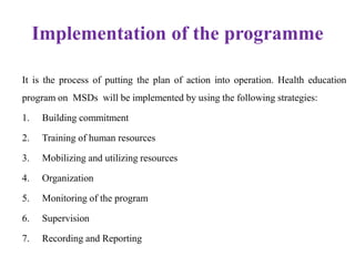 PLANNING OF HEALTH EDUCATION PROGRAMME IN BUSINESS SETTING | PPTX