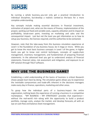 Business simulation game MY BUSINESS-MY STRATEGIES | PDF | Business ...