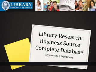 Using Business Source Complete Database | PPT