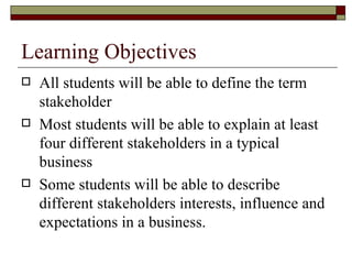 Business Stakeholders | PPT
