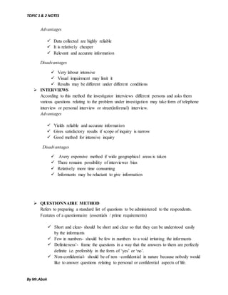 Business statistics dcm 214 notes | PDF