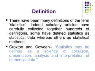 Business statistics what and why | PPT | Science