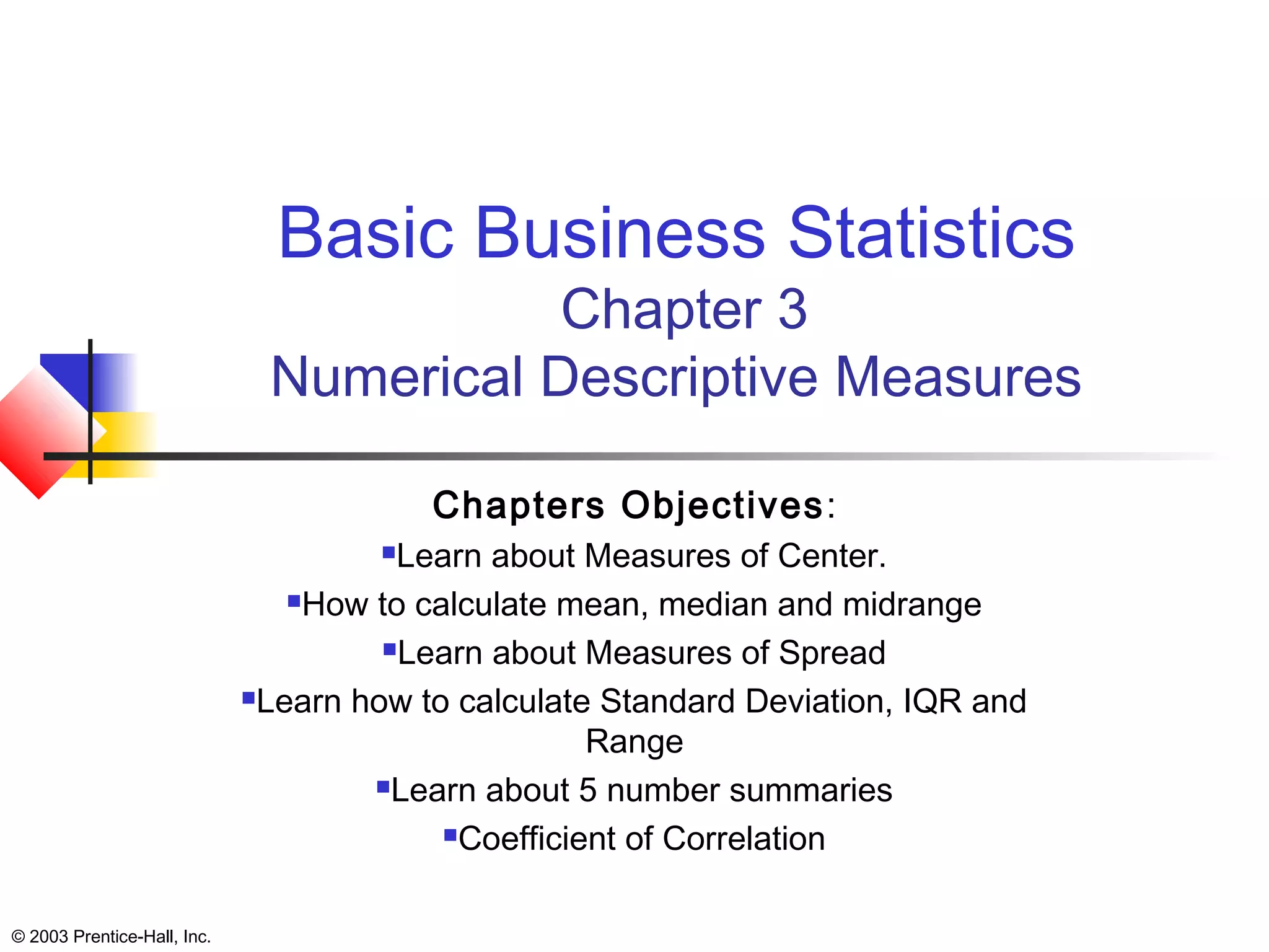 Business Statistics Chapter 3 | PPT