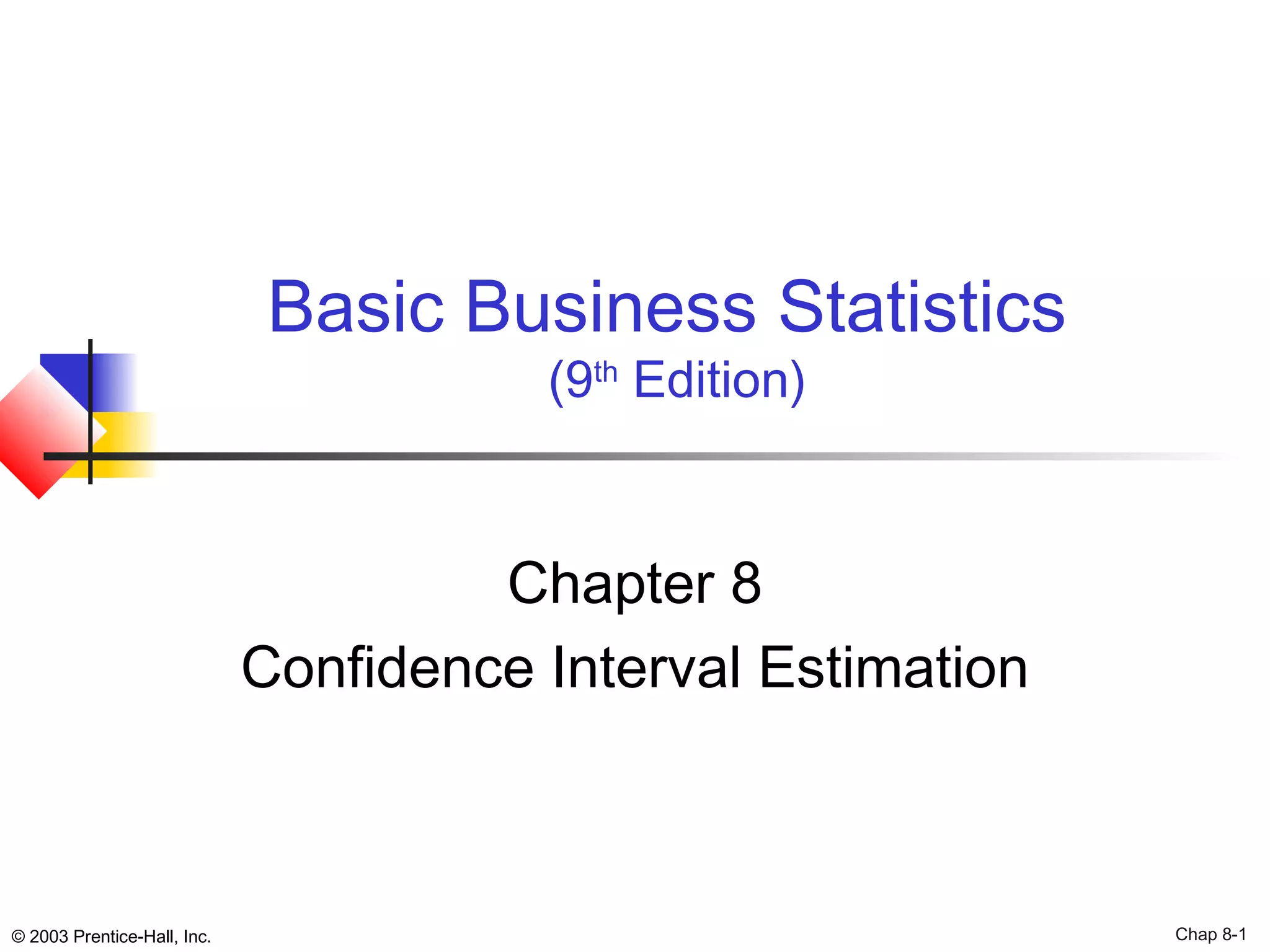 Business Statistics Chapter 8 | PPT
