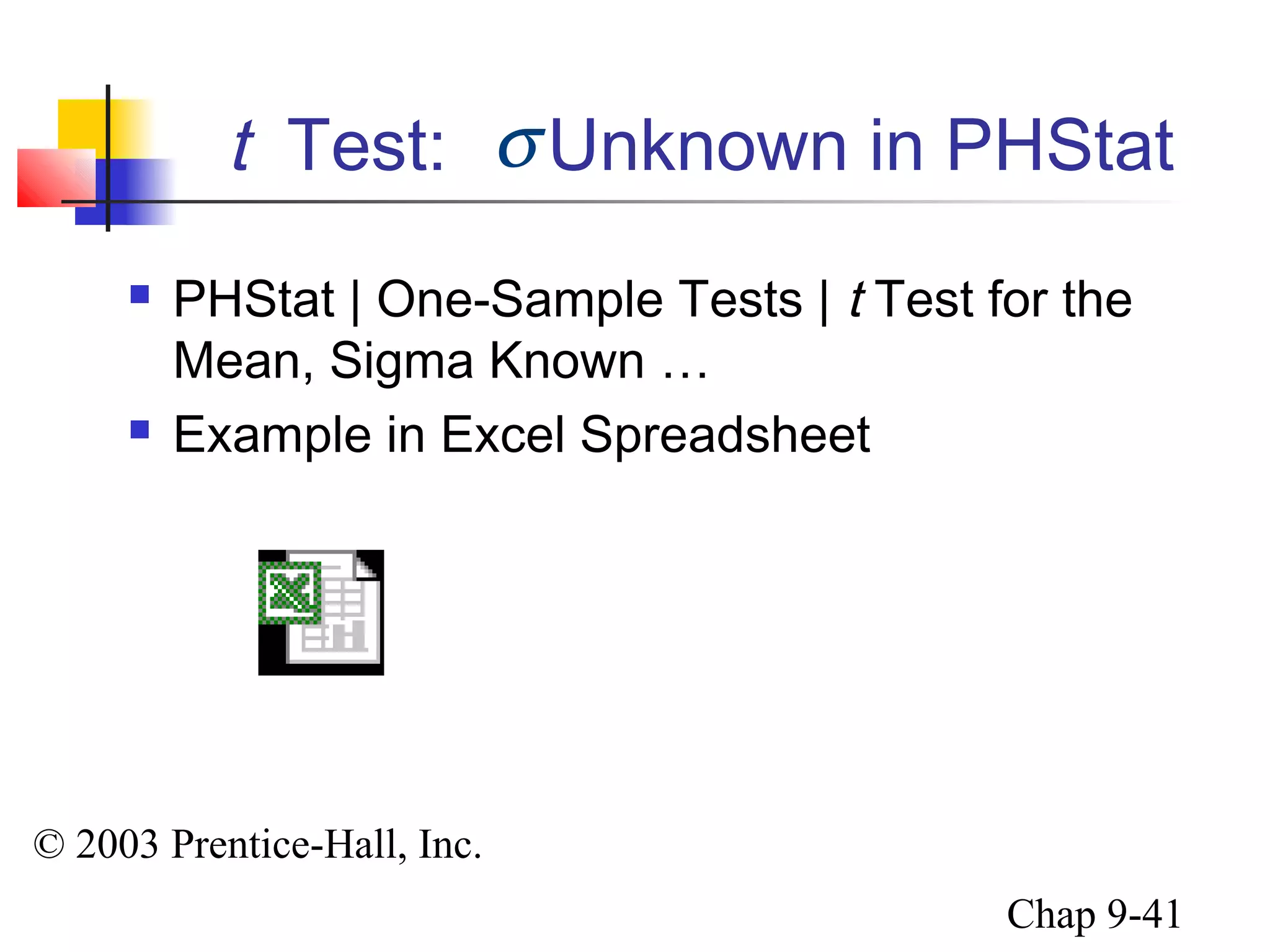 Business Statistics Chapter 9 | PPT