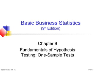 Business Statistics Chapter 9 | PPT