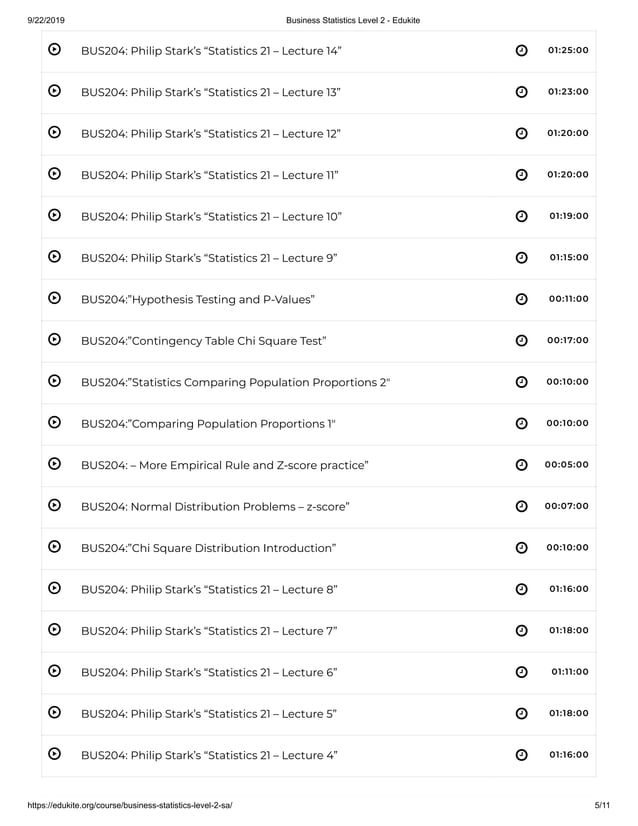 Business Statistics Level 2 - Edukite | PDF