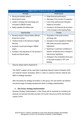 Business Strategy Development in Zain Group: A Case Study | PDF