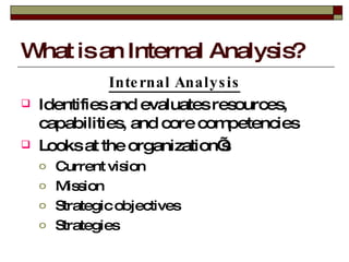 Internal Analysys Of Strategic Management | PPT