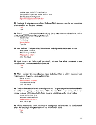 Business strategy mcq | PDF
