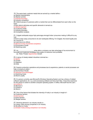 Business strategy mcq | PDF