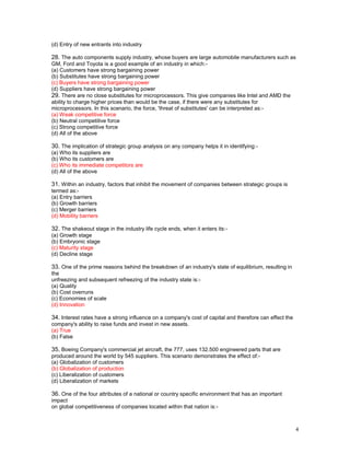 Business strategy mcq | PDF