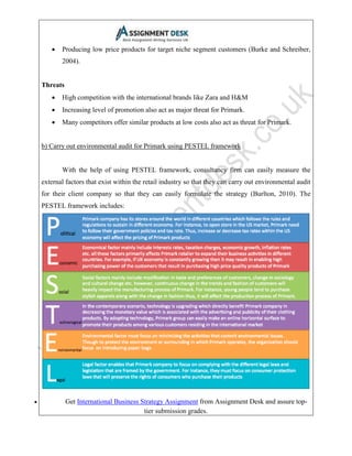 Primark Business Strategy Analysis - Assignment Desk | PDF