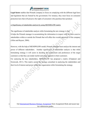 Primark Business Strategy Analysis - Assignment Desk | PDF