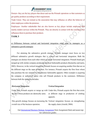 Primark Business Strategy Analysis - Assignment Desk | PDF