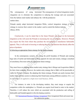 Primark Business Strategy Analysis - Assignment Desk | PDF