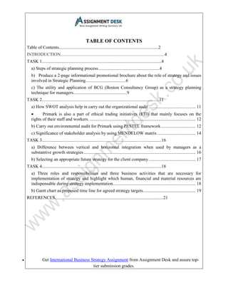 Primark Business Strategy Analysis - Assignment Desk | PDF