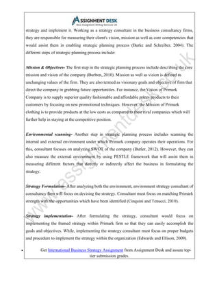 Primark Business Strategy Analysis - Assignment Desk | PDF