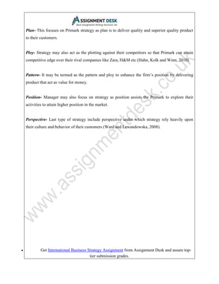 Primark Business Strategy Analysis - Assignment Desk | PDF