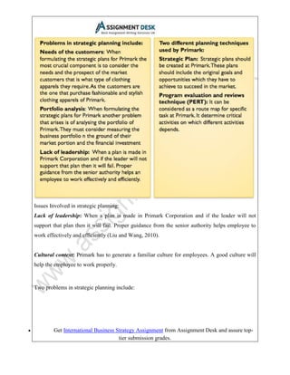 Primark Business Strategy Analysis - Assignment Desk | PDF