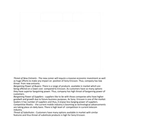 Presentation on Business Strategy of Sony Ericsson | PDF