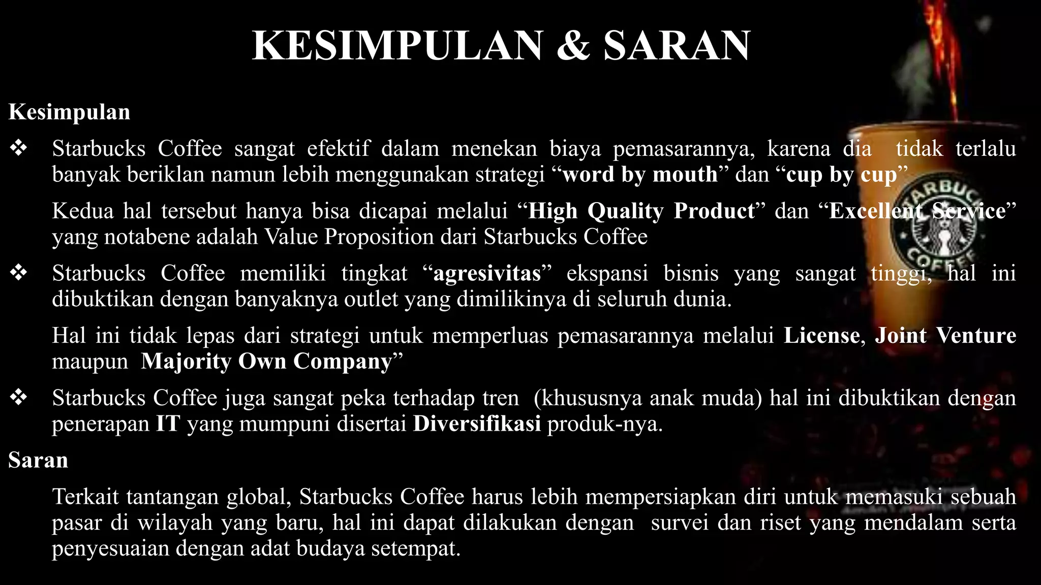 Business strategy of starbucks coffee | PPTX