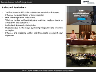 Business strategy toolkit and planning process tools training - Tonex ...