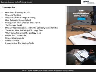 Business strategy toolkit and planning process tools training - Tonex ...