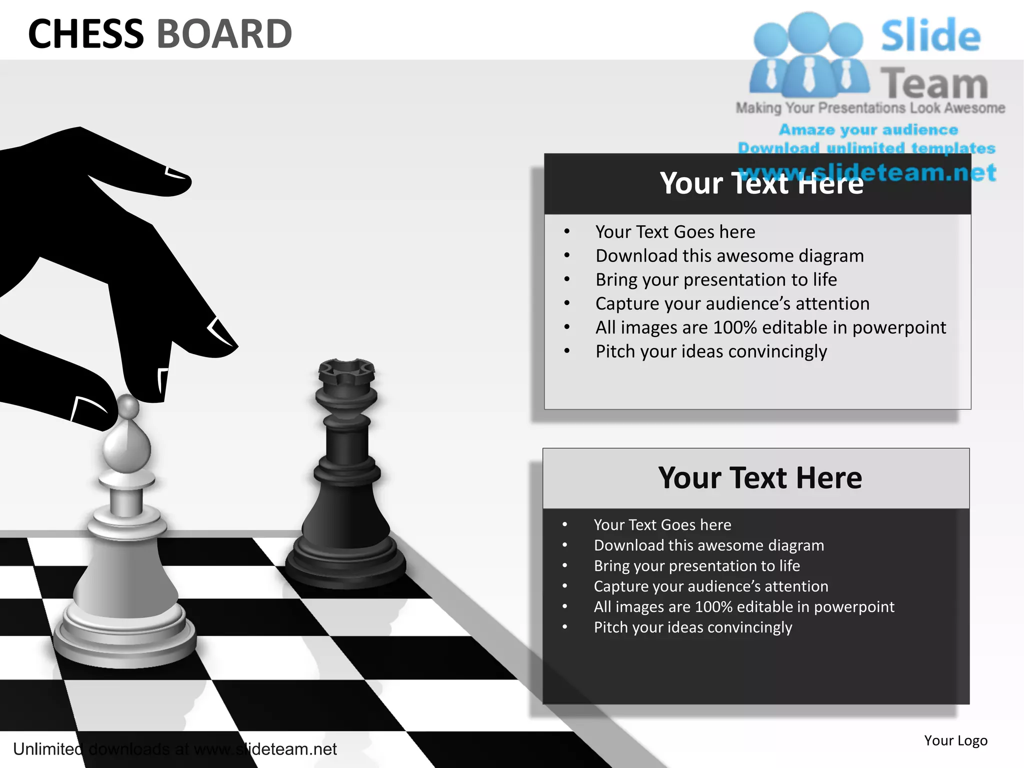 Business strategy using chess pieces power point slides and ppt diagram ...